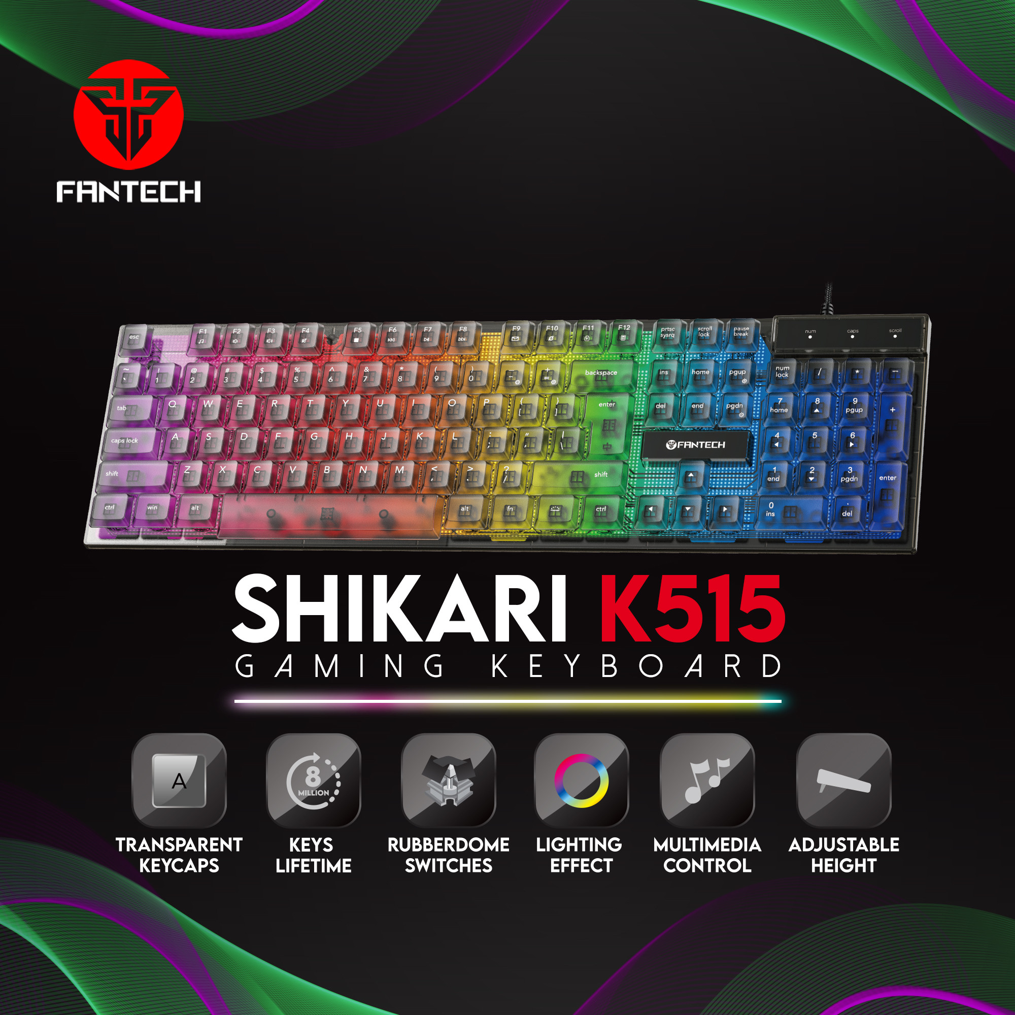 Buy Shikari K515 Transparent RGB Gaming Keyboard at Hardwarepasal.com || Online Shopping in ...